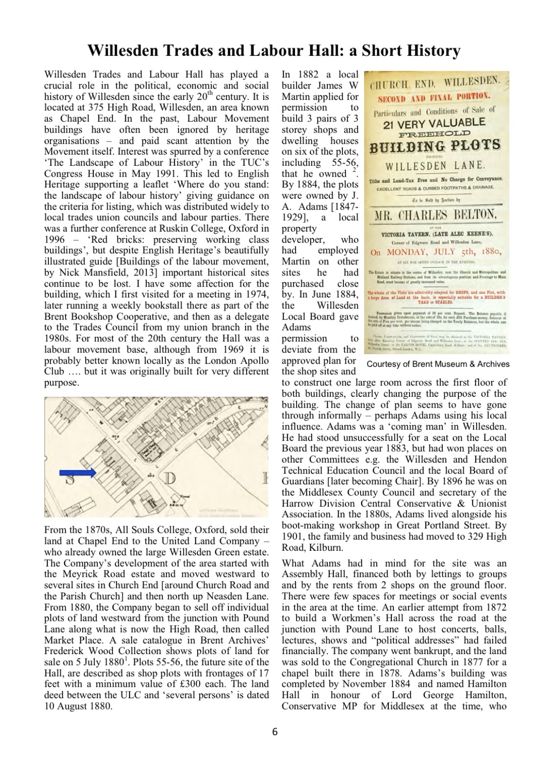 WILLESDEN TRADES AND LABOUR HALL : a short history by Christine Coates ...